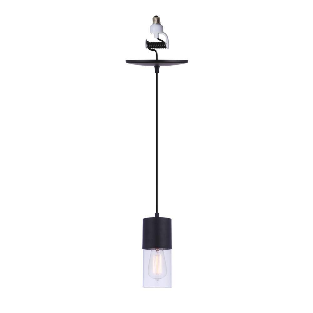 Worth Home Products Instant Pendant Light 6 In. Matte Black Recessed ...