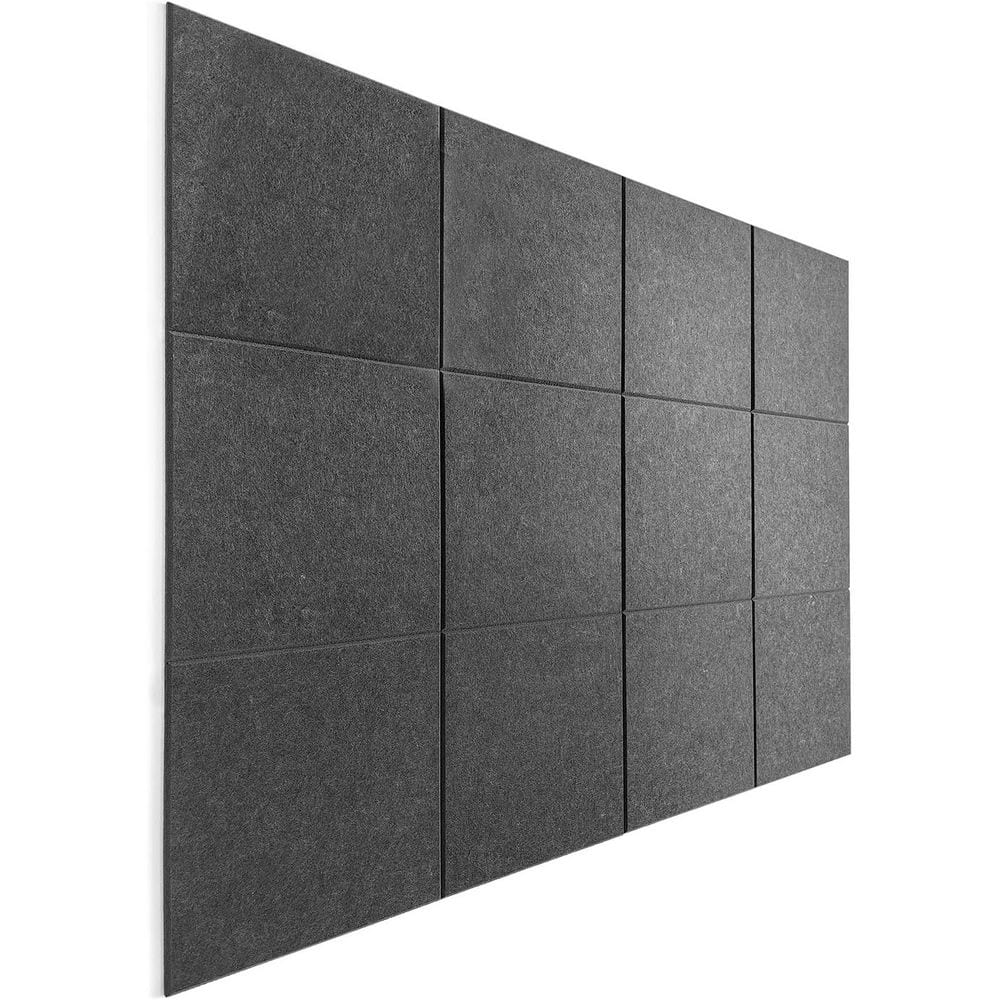 12-Pack Felt Series 11.8x11.8x0.35 Wall Bulletin Board Tiles with ...