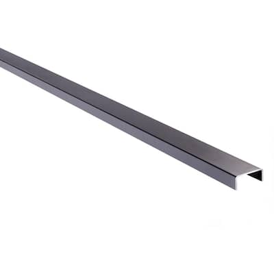 Slipfence 70 in. x 1-1/4 in. x 1-1/4 in. Black Aluminum Fence Channels ...