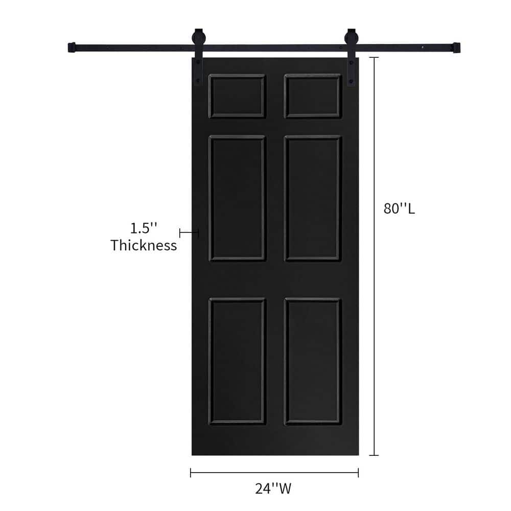 AIOPOP HOME Modern 5-Panel 24 in. x 80 in. MDF White Barn Sliding Door ...