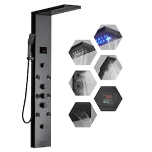 HOMEMYSTIQUE Dual 6-in-One 8-Jet Shower Panel Tower System with ...