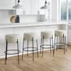 Nathan James Isaac 29 in. Modern Backless Bar Stool with Padded Boucle ...