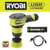 RYOBI USB Lithium Compact Scrubber Kit with 2.0 Ah Battery, USB ...