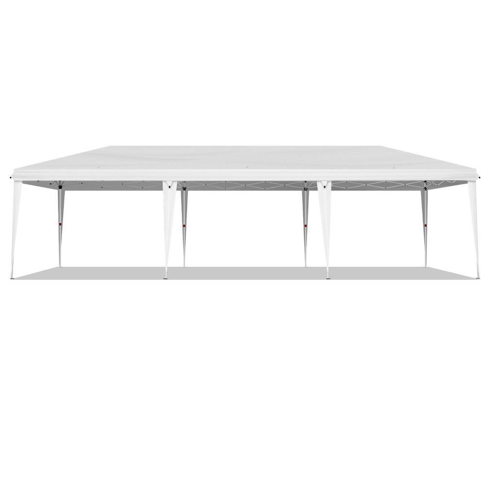 Winado 30 ft. x 10 ft. White Straight Leg Pop-up Canopy with Sandbags ...