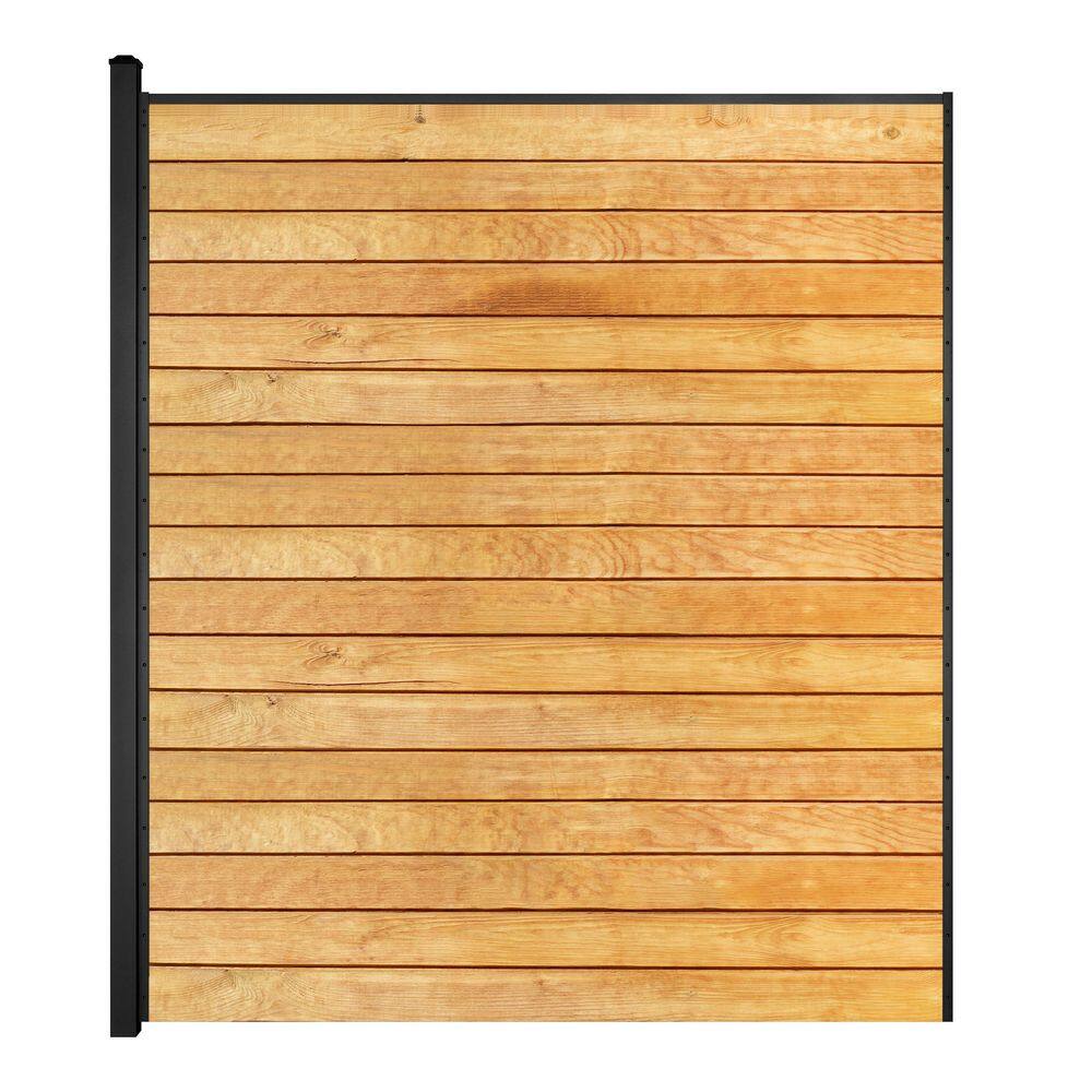 Slipfence 6 ft. x 8 ft. Horizontal Aluminum Fence Panel Including one ...