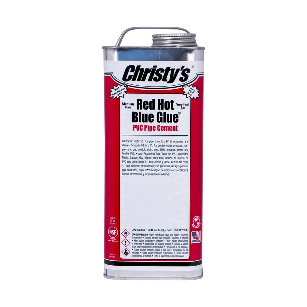 Christy's 1 Gal. PVC Red Hot Blue Glue Pipe Cement RH-RHBV-GL-6 - The ...