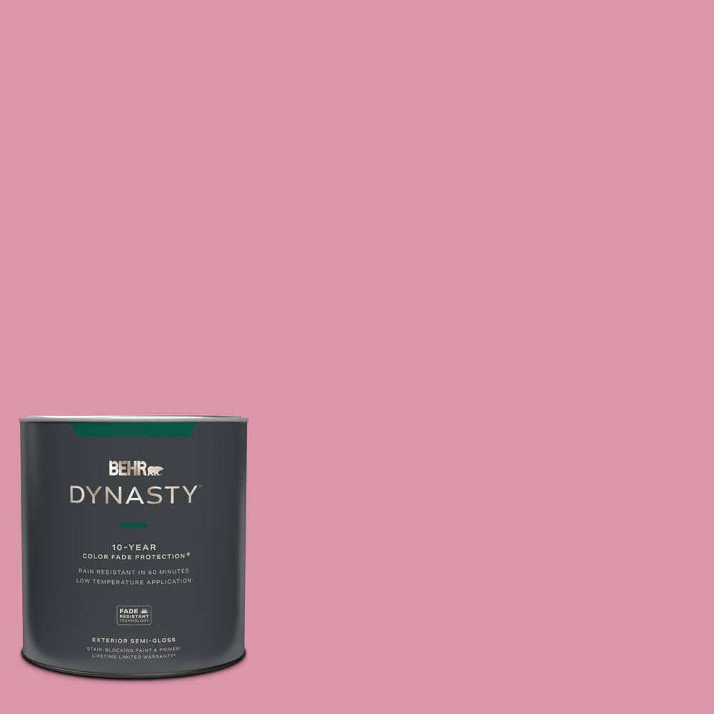 BEHR DYNASTY 1 qt. #110B-4 Foxy Pink Semi-Gloss Enamel Exterior Stain ...