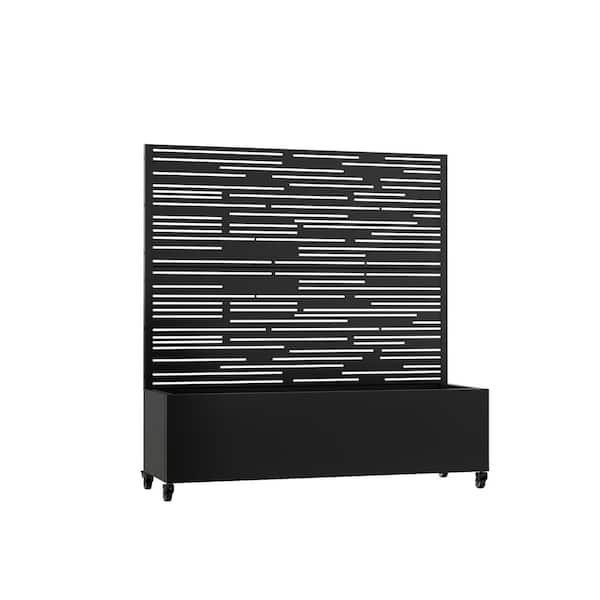SpassWay 6 ft. H x 3 ft. W Metal Planter Box Privacy Screen Garden Bed ...