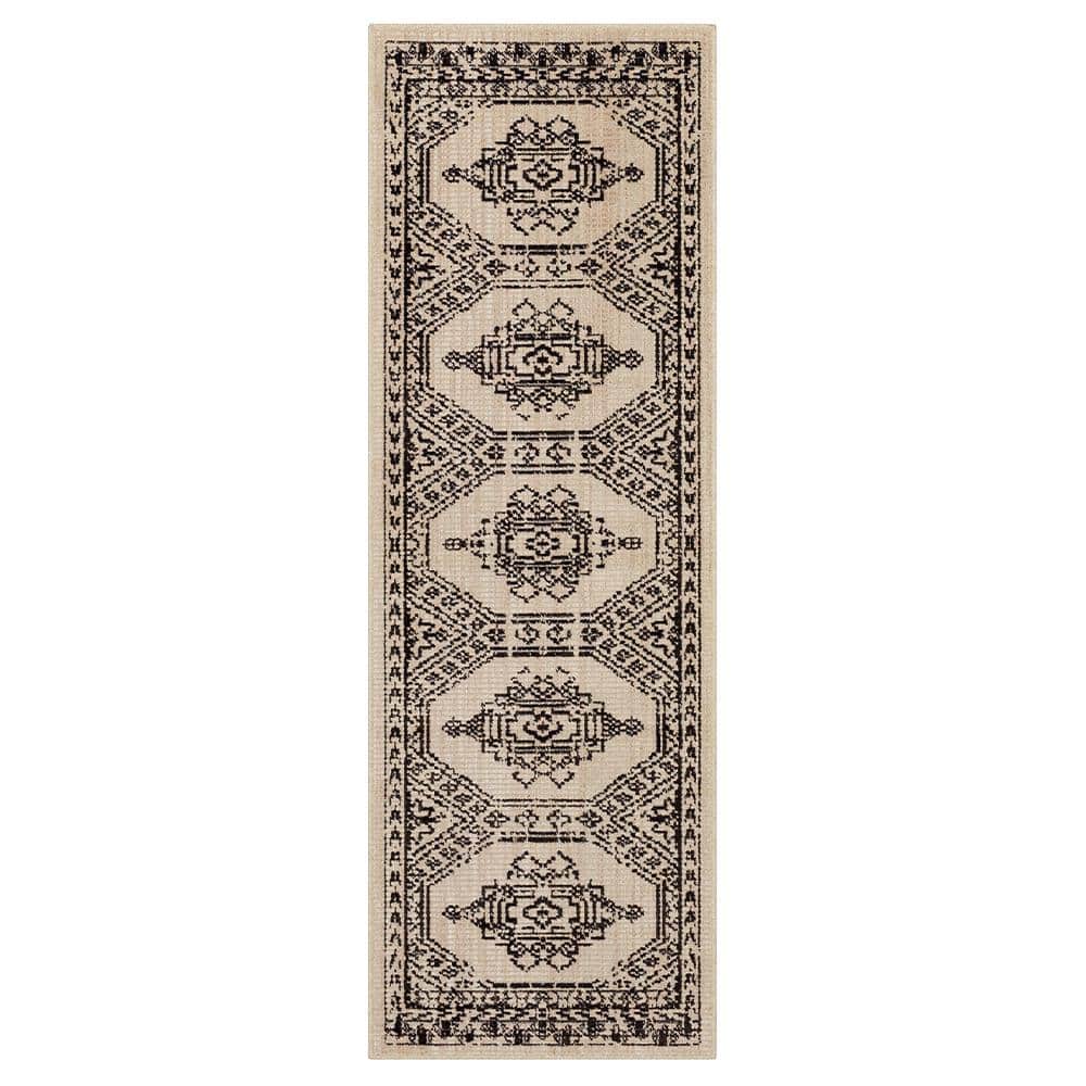Mohawk Home Benevento Vanilla 2 ft. 4 in. x 7 ft. Medallion Indoor ...