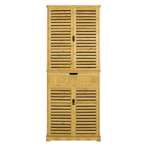 VEIKOUS 72 in. H Bamboo Kitchen Storage Pantry Cabinet Closet with ...