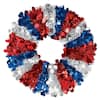 Amscan 17 in. Red, White and Blue Patriotic Jumbo Tinsel Wreath (2-Pack ...