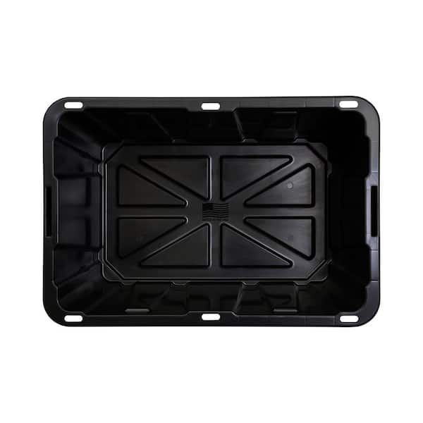 Black Yellow Tote HDX 57-Gallon Tough Storage Tote - Heavy-Duty Black ...