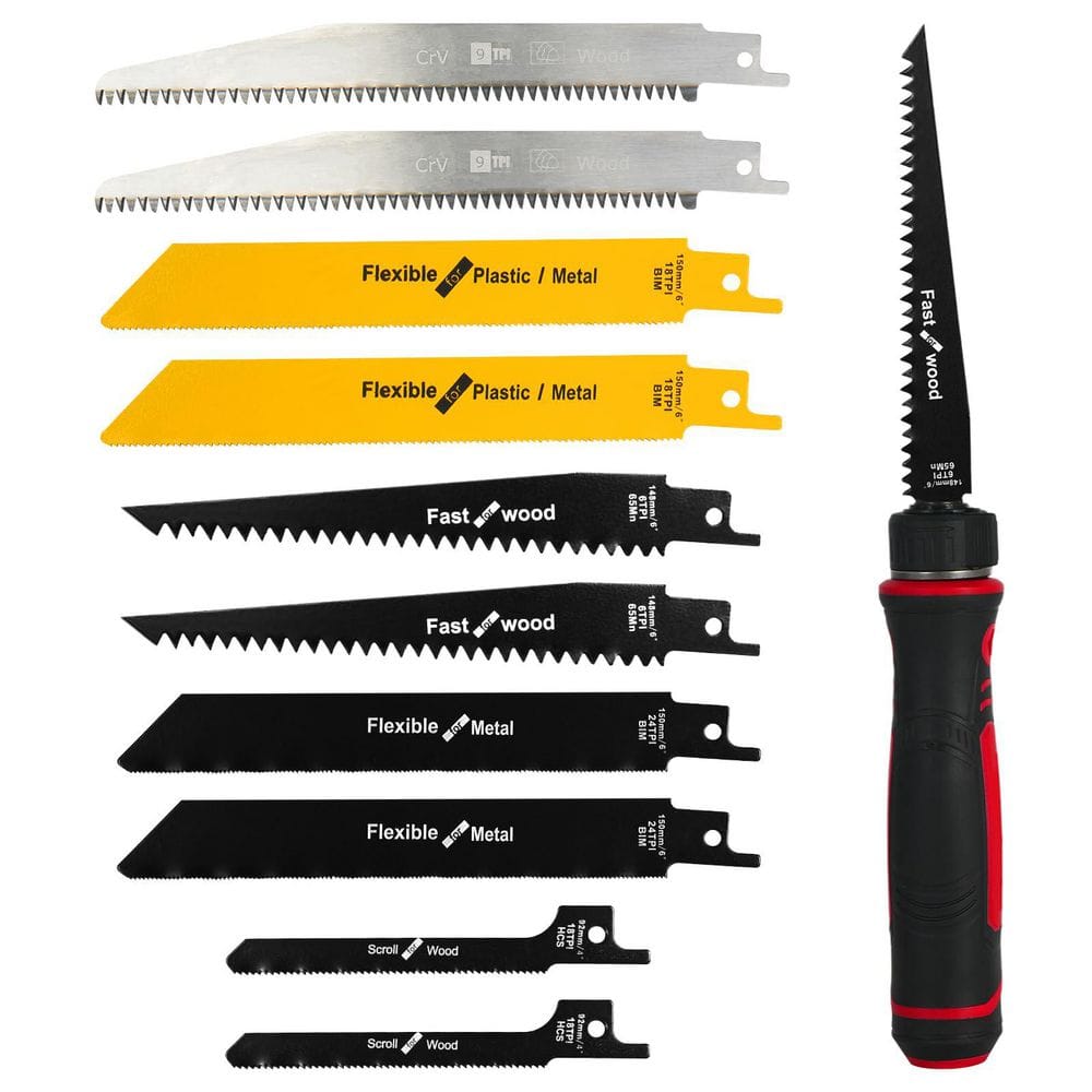 10 in. 1 Multi Blades Hand Saw with Quick Blade Change Mechanism for ...