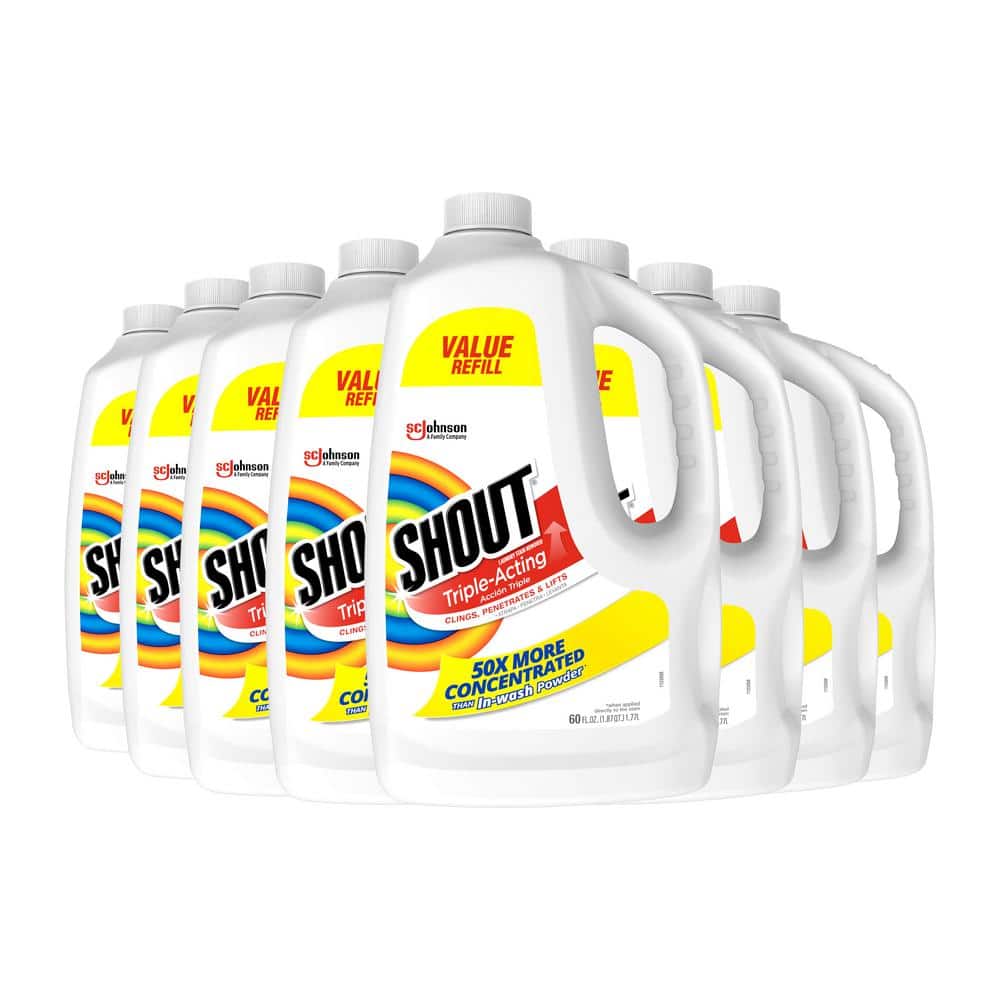 Shout Triple Acting Liquid Refill Fabric Stain Remover 60 fl.oz., (8 ...
