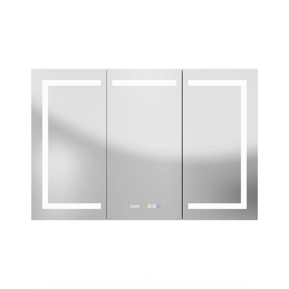 MEDUNJESS 48 in. W x 32 in. H Rectangular Silver Aluminum Recessed ...