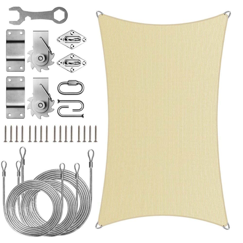 COLOURTREE Pro Ring 18 ft. x 22 ft. Rectangle Sun Shade Sail with ...