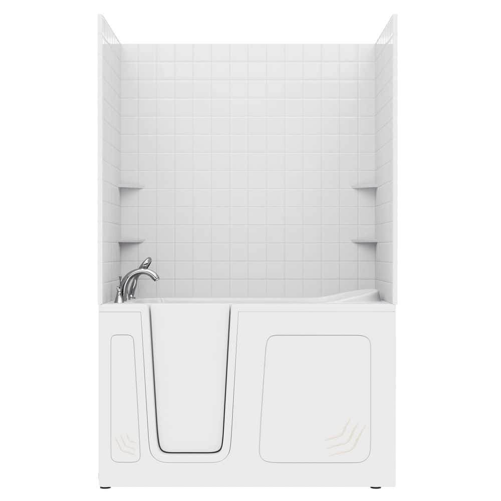 Universal Tubs Rampart Wall Series 32 in. x 60 in. Left Side Drain ...