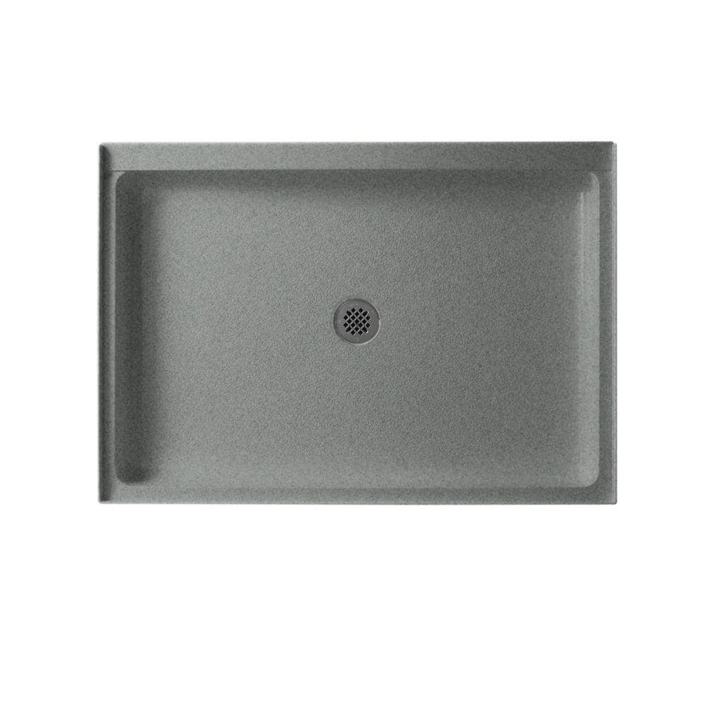 Swan 34 in. x 48 in. Solid Surface Single Threshold Center Drain Shower ...