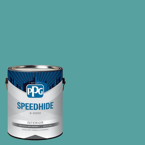 SPEEDHIDE 1 gal. PPG1147-5 Teal Bayou Eggshell Interior Paint PPG1147 ...