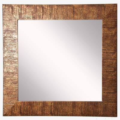 24 in. W x 24 in. H Framed Square Bathroom Vanity Mirror in Bronze S029M