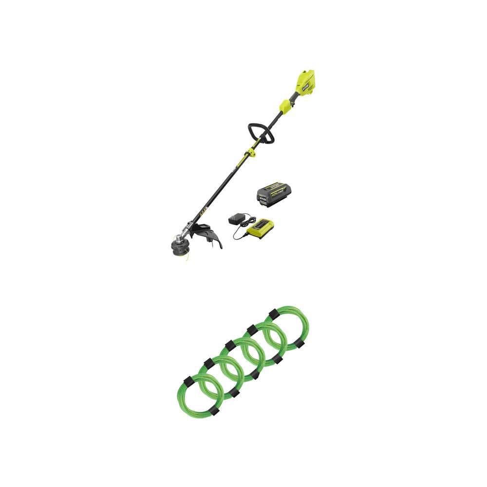 RYOBI 40V 15 in. Cordless String Trimmer with 4.0 Ah Battery and ...