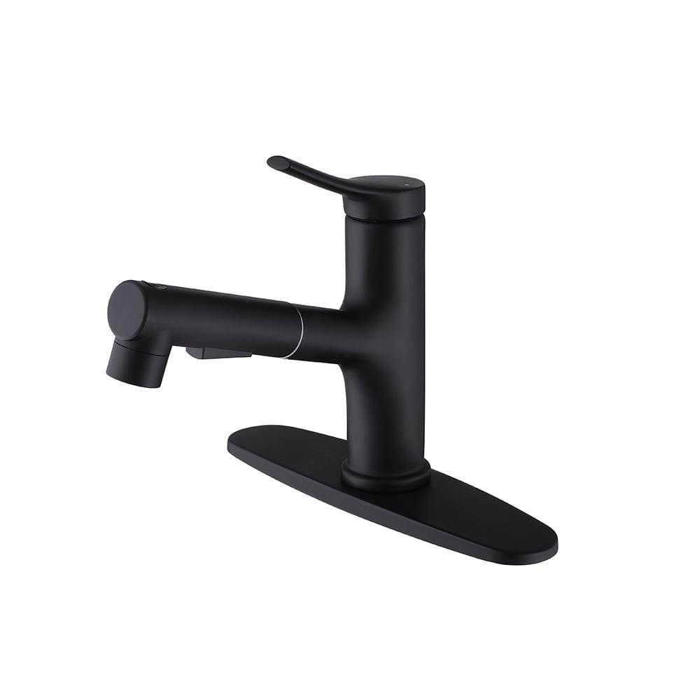 YONKI SUNSHIN INC Single Handle Matt Black 7.76 in. H Pull Out Sprayer ...