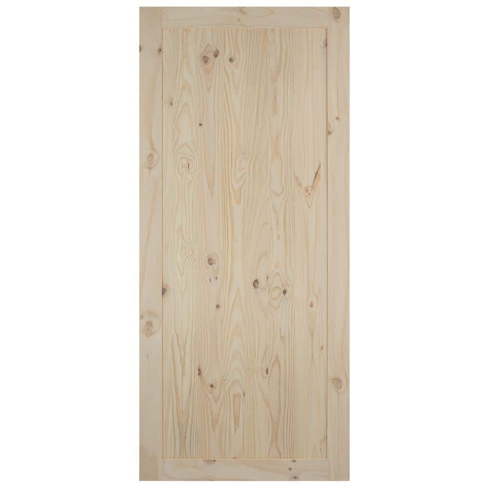EVERMARK Expressions 37 in. x 84 in. Solid Natural 1 Panel Unfinished ...