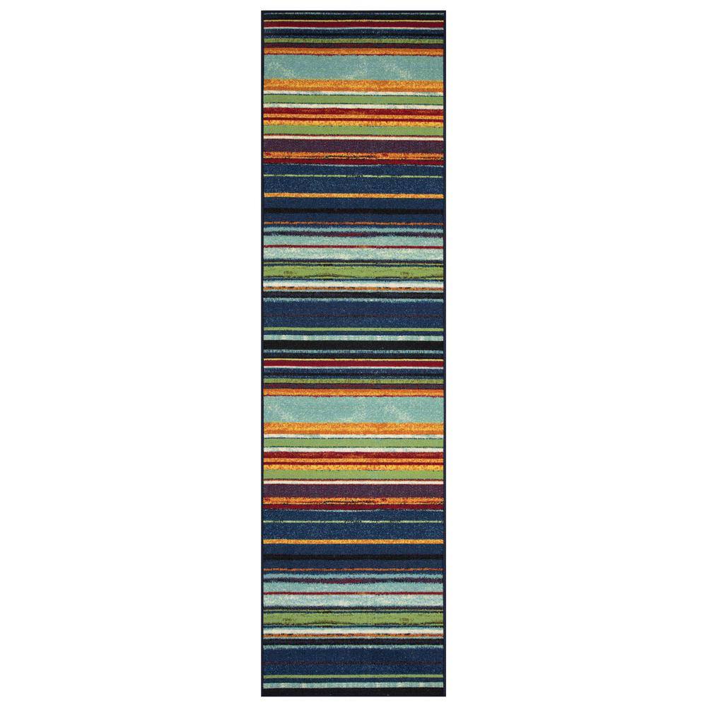 Ottomanson Ottohome Collection Non-Slip Rubberback Striped 3x10 Indoor ...