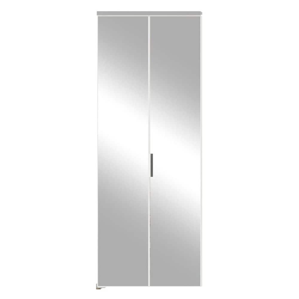 TENONER 24 in. x 80 in. Full Lite Mirrored Glass, Silver Aluminum Frame ...