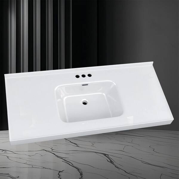 Have a question about NTQ 49 in. W x 22 in. D Solid Surface Resin White ...