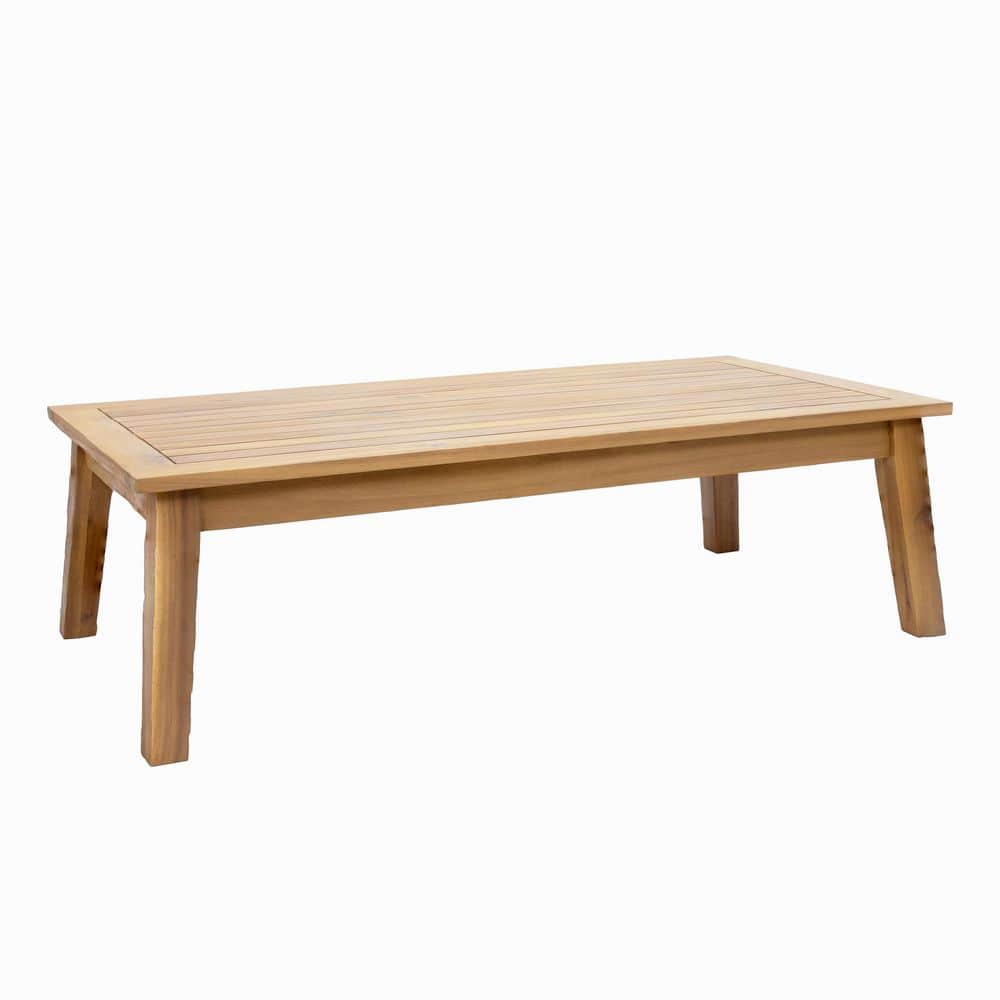 Sunnydaze Bodie Acacia Wood Outdoor Patio Coffee Table-Natural Oil ...