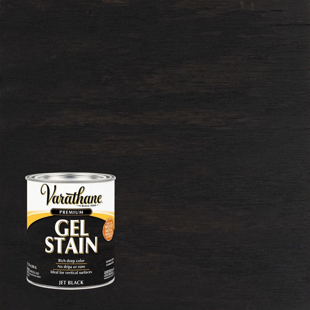 Varathane 1 qt. Jet Black Semi-Transparent Gel Interior Wood Stain ...