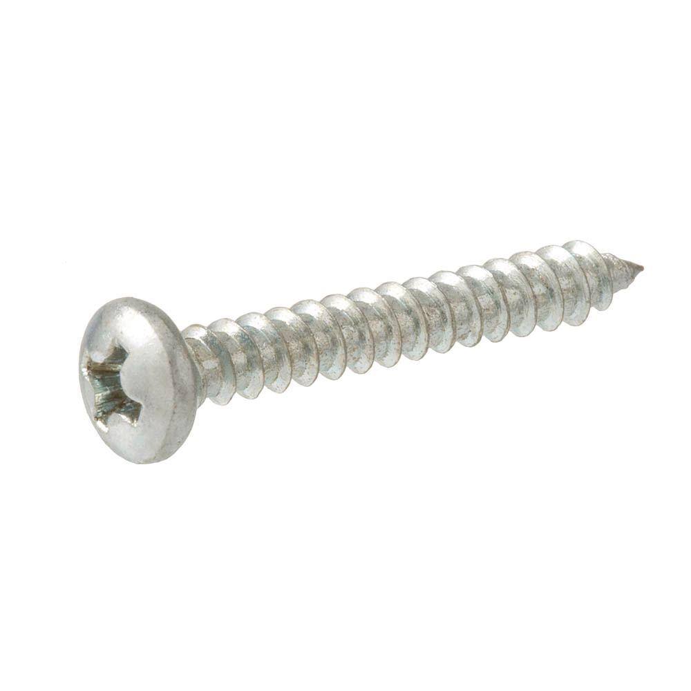 Everbilt #10 x 2 in. Phillips Pan Head Zinc Plated Sheet Metal Screw ...