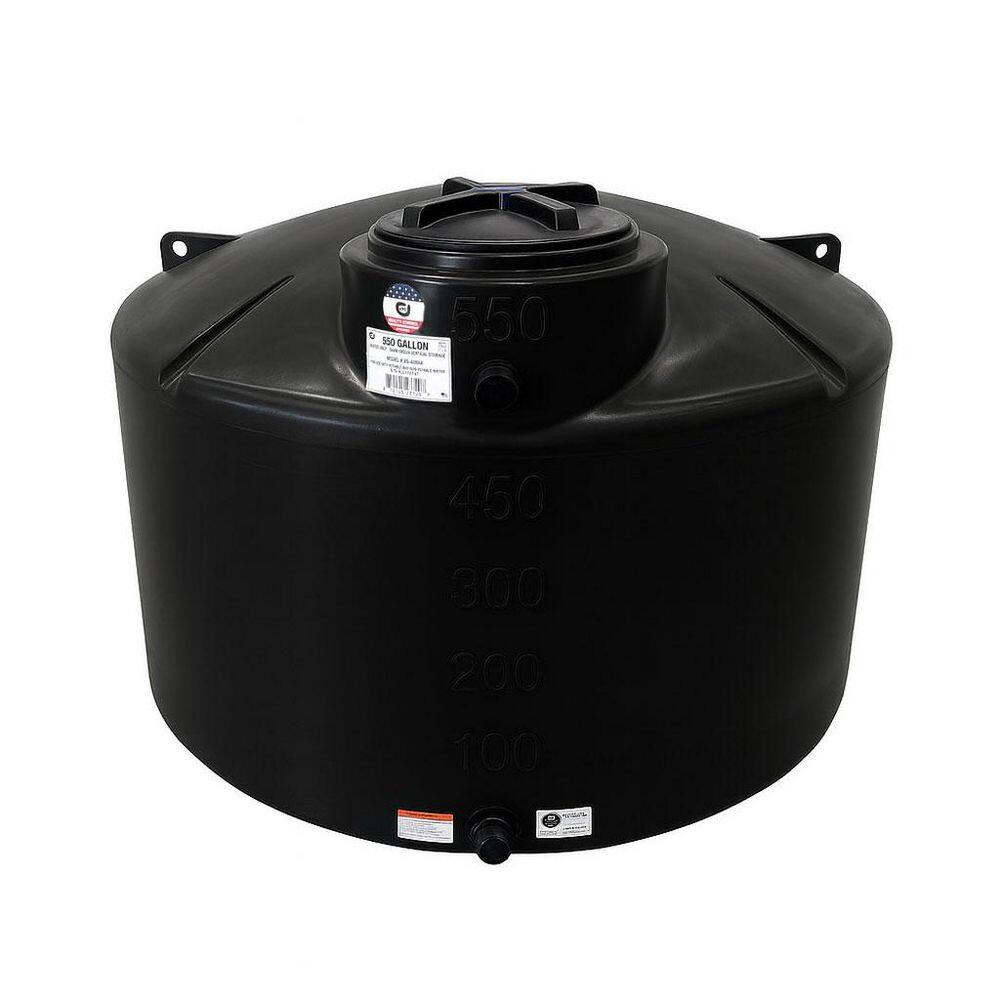 VPC 550 Gal. Black Polyethylene Vertical Water Storage Tank 85-40703 ...
