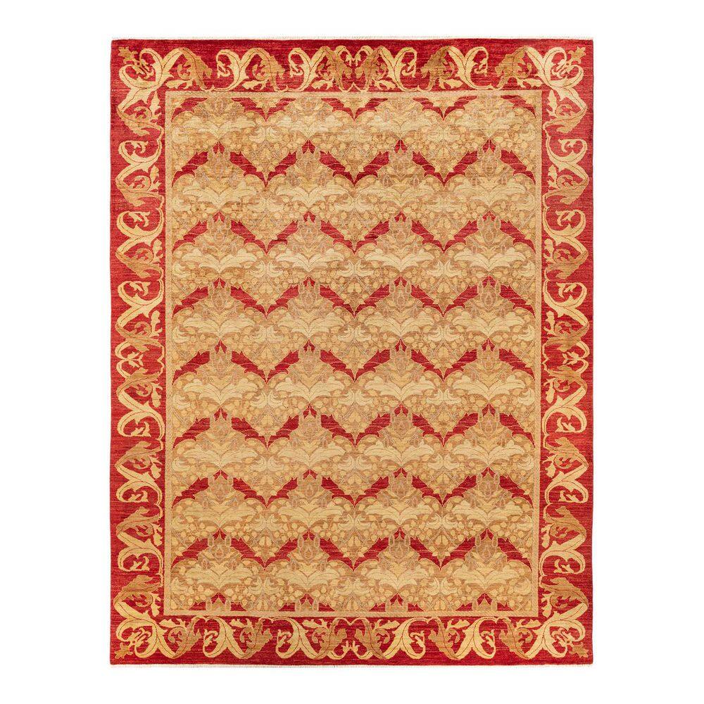 Chloe & Olivia Home Arts & Crafts Green 9 ft. x 12 ft. Oriental Wool ...