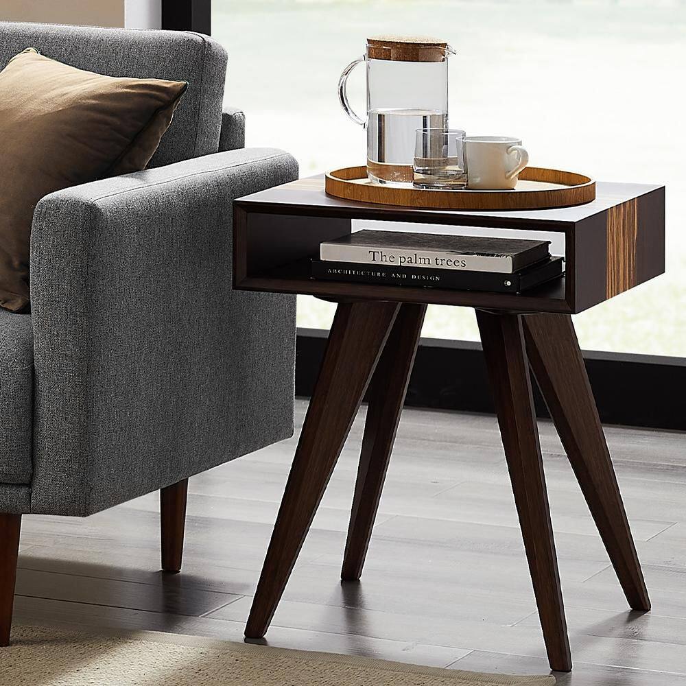 Sarah 19 in. Burgundy Rectangle End Table SRH011BG - The Home Depot