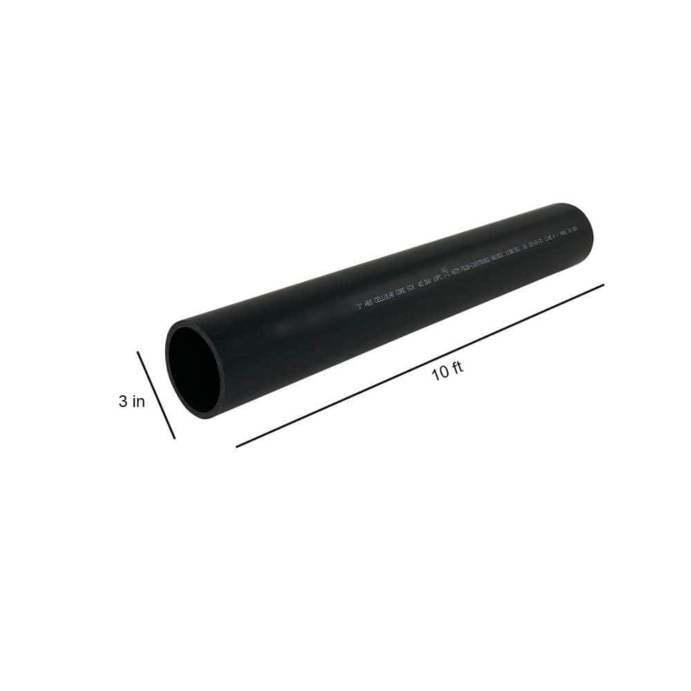 IPEX 3 in. x 10 ft. ABS DWV Cell Core Pipe 179686 - The Home Depot