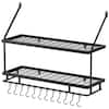 KES Matte Black 30 in. Wall Mount Rectangular Pot Rack for Kitchen 2 ...