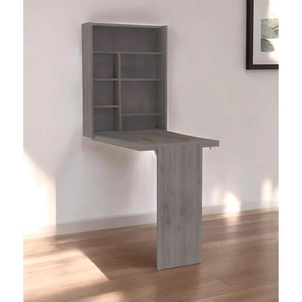 HomeRoots 23.6 in. Rectangular Light Gray Engineered Wood 0-Drawer ...