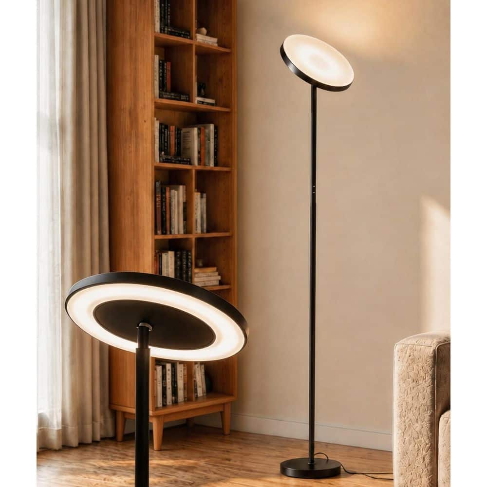 BICIK 71 in. Black Dimmable and Color Temperature Adjustable LED ...