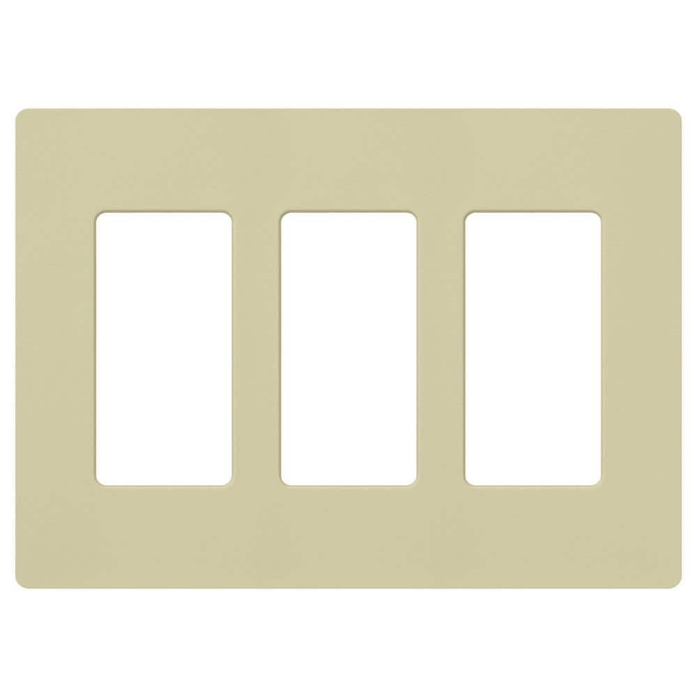 Lutron Claro 3 Gang Wall Plate for Decorator/Rocker Switches, Satin ...