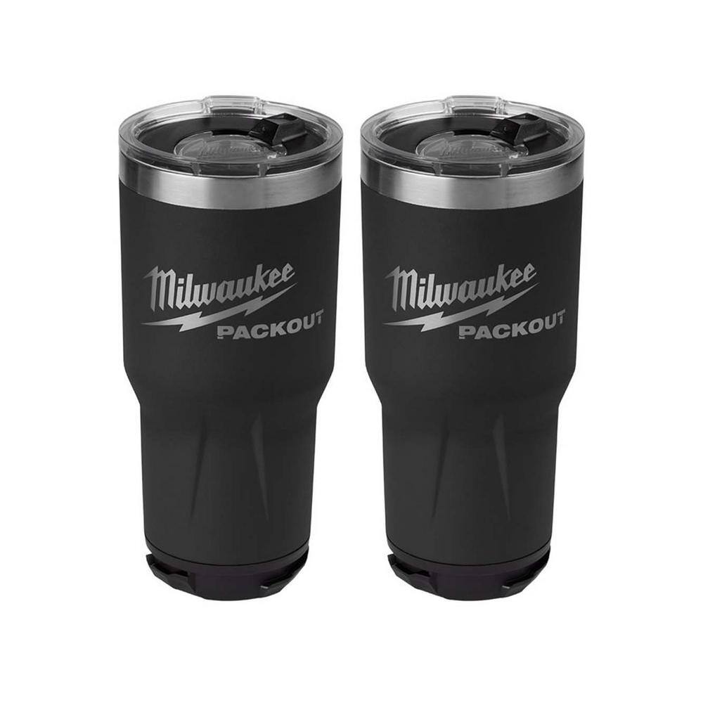 Milwaukee PACKOUT Black 30 oz. Tumbler 2PK 48-22-8393B-48-22-8393B ...