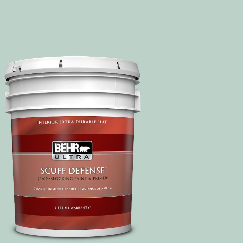 BEHR ULTRA 5 gal. #S420-2 Moon Glass Extra Durable Flat Interior Paint ...