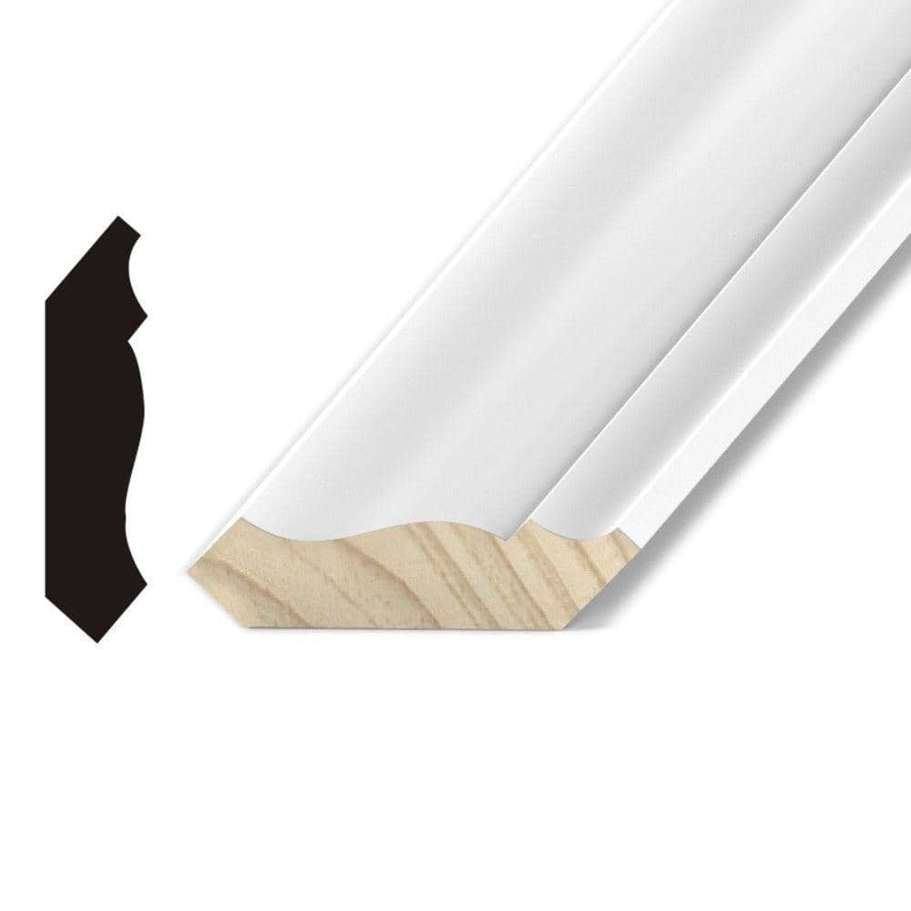 Kelleher 9/16 in. x 192 in. Primed Pine Wood Crown Molding P284PR - The ...