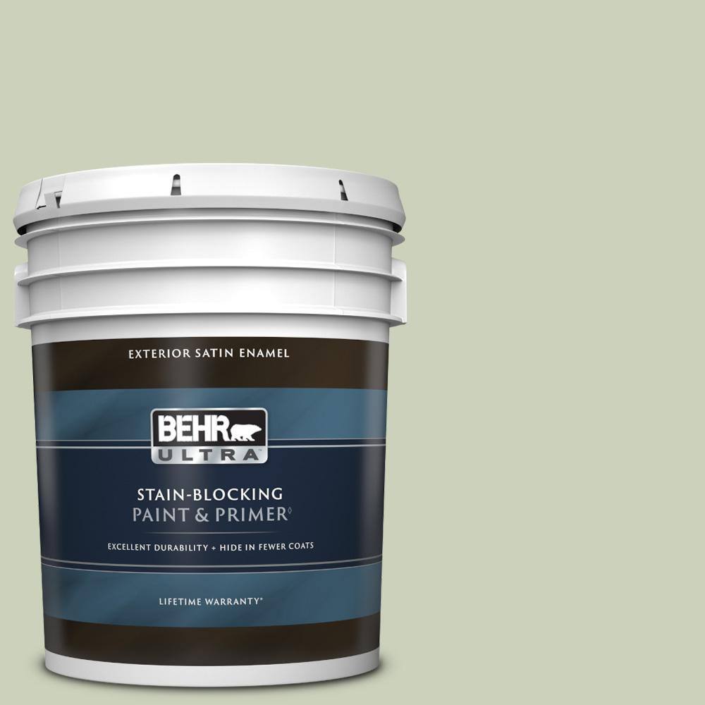 BEHR ULTRA 5 gal. #PPU10-09 Chinese Jade Satin Enamel Exterior Paint ...