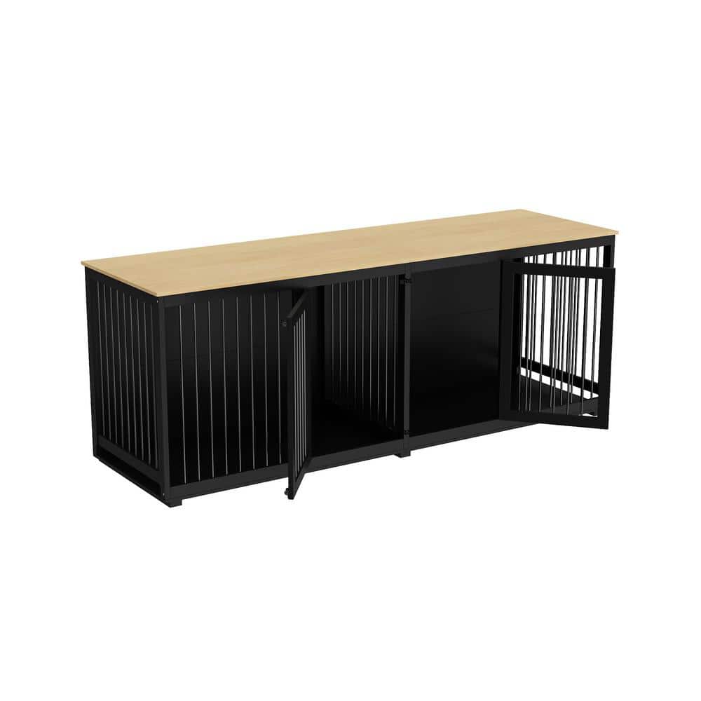 FUFU&GAGA Extra Large Dog Crate Furniture for 2 Dogs, 94.5 in.Wooden ...