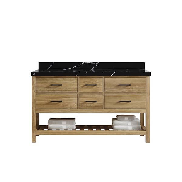 Willow Collections Parker Teak 60 in. W x 22 in. D x 36 in. H Double ...
