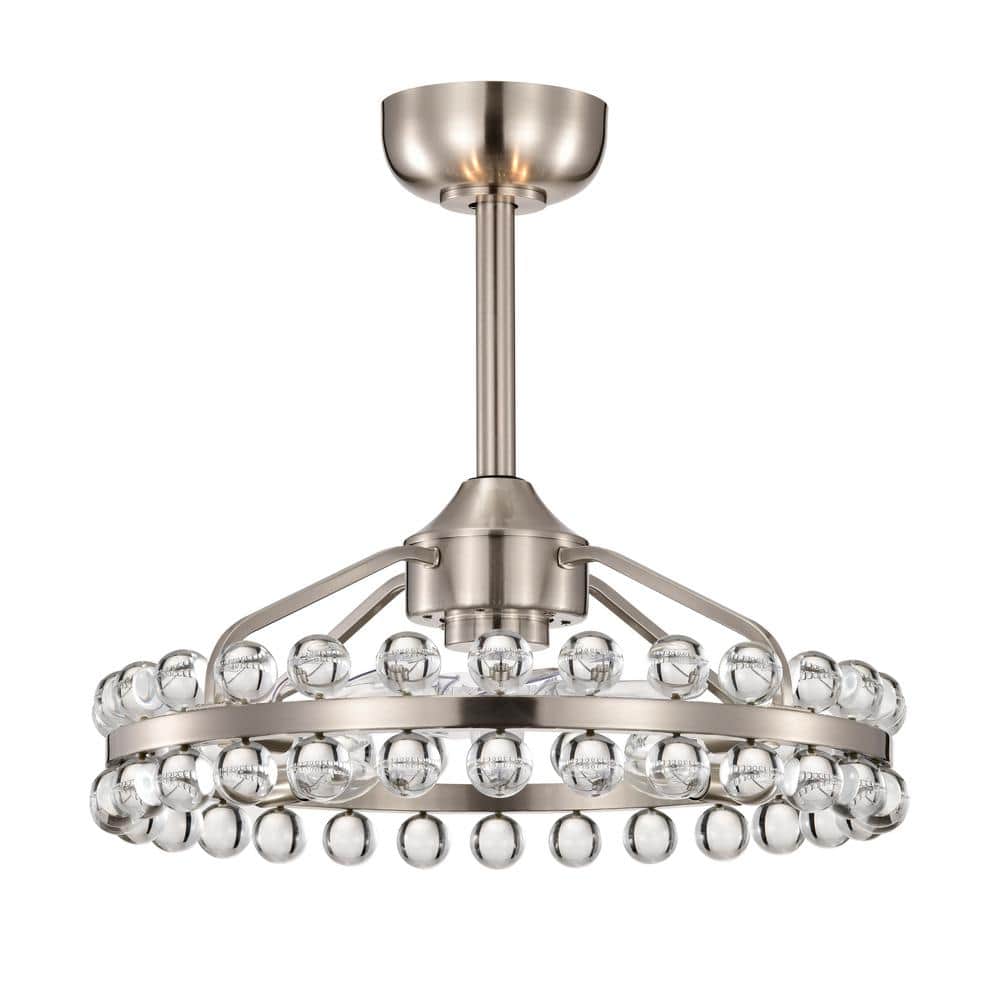 Maxax Heritage 20.8 in. 4-Light Indoor Nickel Crystal Cage Enclosed ...