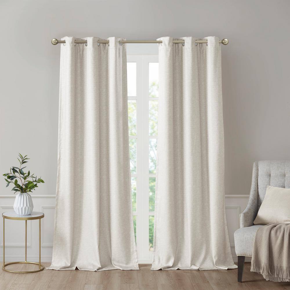 Sun Smart Leighton Ivory Polyester 42 in. W x 95 in .L Tonal Printed ...