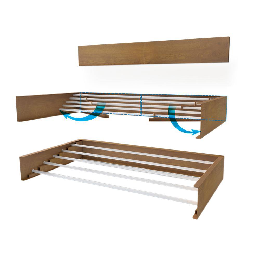STEP UP 27.5 in. x 3.9 in. Wood Look Wall Mount Retractable Indoor ...